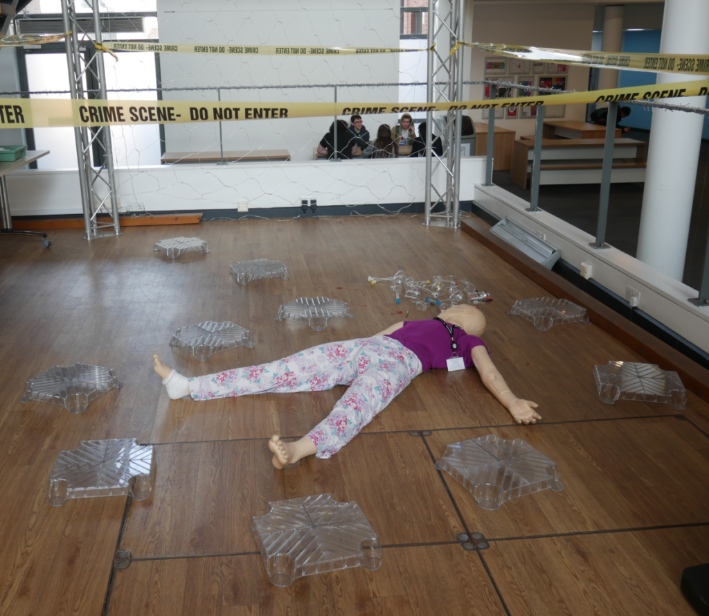 Reading College students investigate a fake crime scene - Reading College